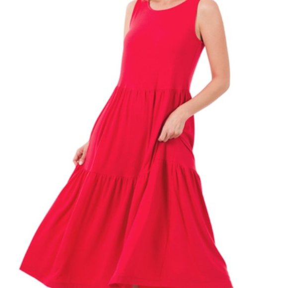 Zenana Outfitters | Dresses | Zenana Sleeveless Tiered Dress | Poshmark
